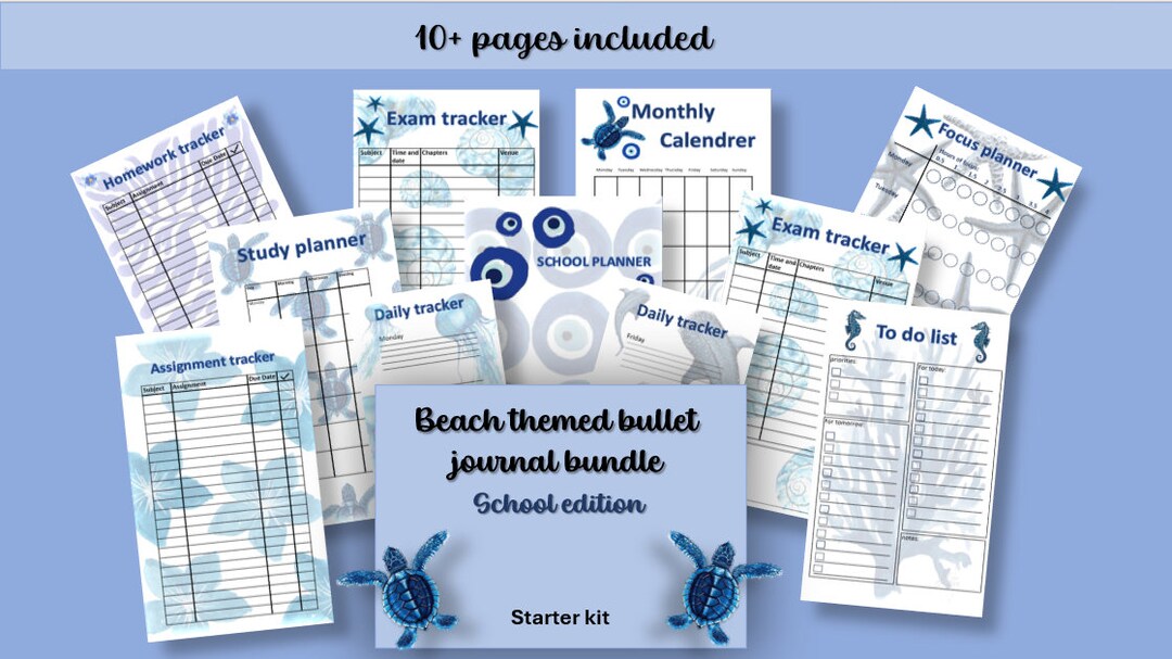 Beach Themed Bullet Journal Pack - Etsy