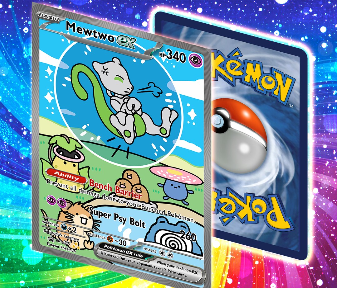 Custom Mewtwo EX Promo Card// Alternate Full Art // Holographic - Etsy