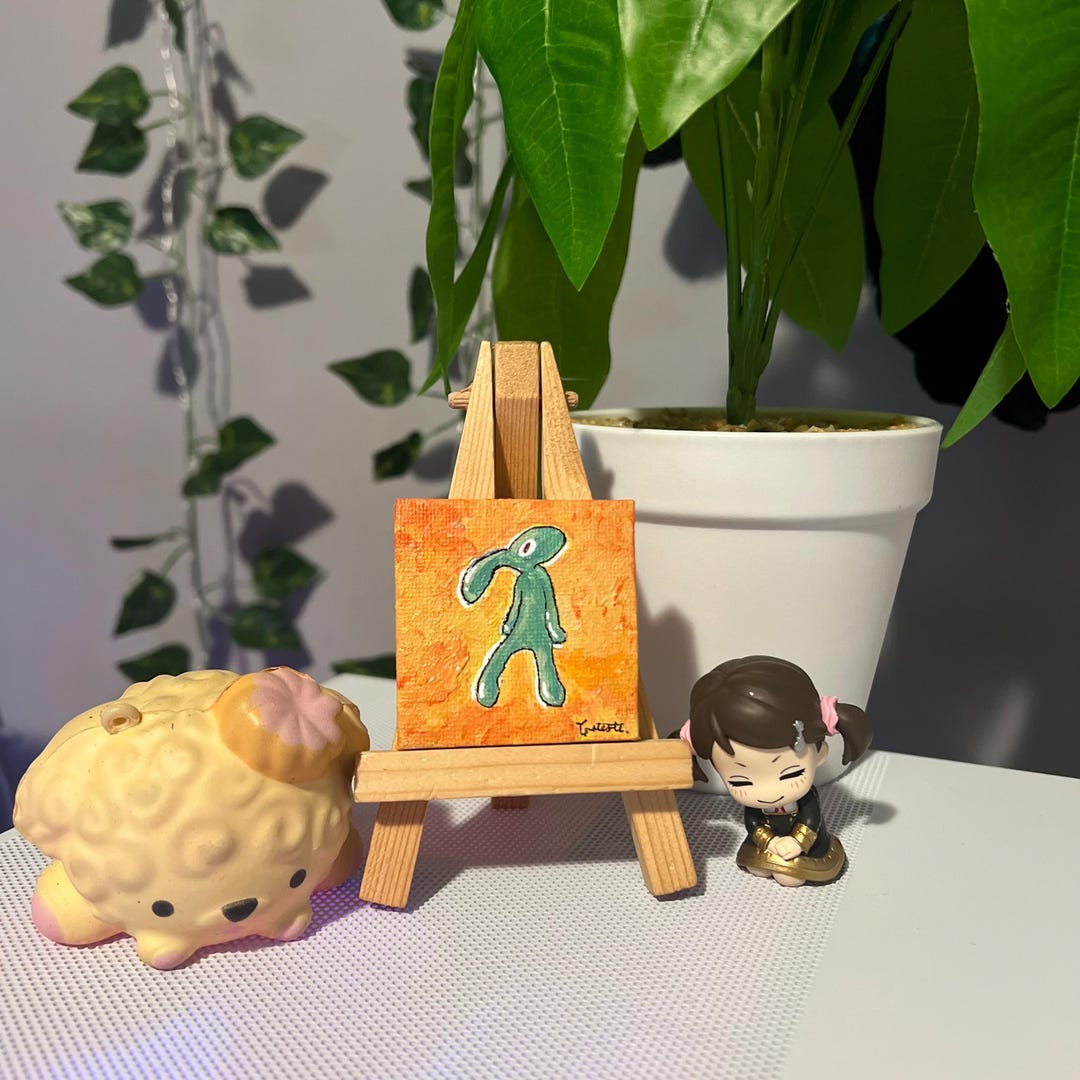 Mini Bold and Brash Squidward Painting Spongebob, Spongebob Fan Hand ...