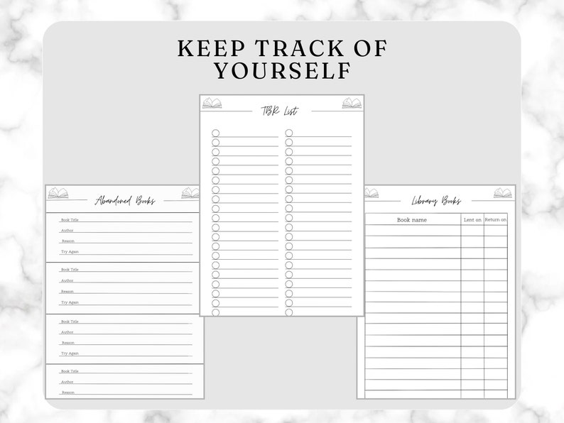 Reading Journal, Portrait Book Review Template, Book Rating Planner ...