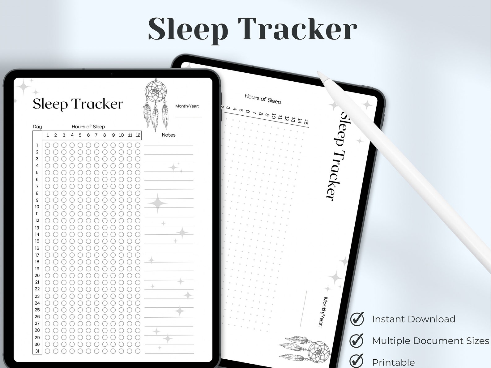 Printable Sleep Tracker, Sleep Journal, Health Planner, Planner Insert ...