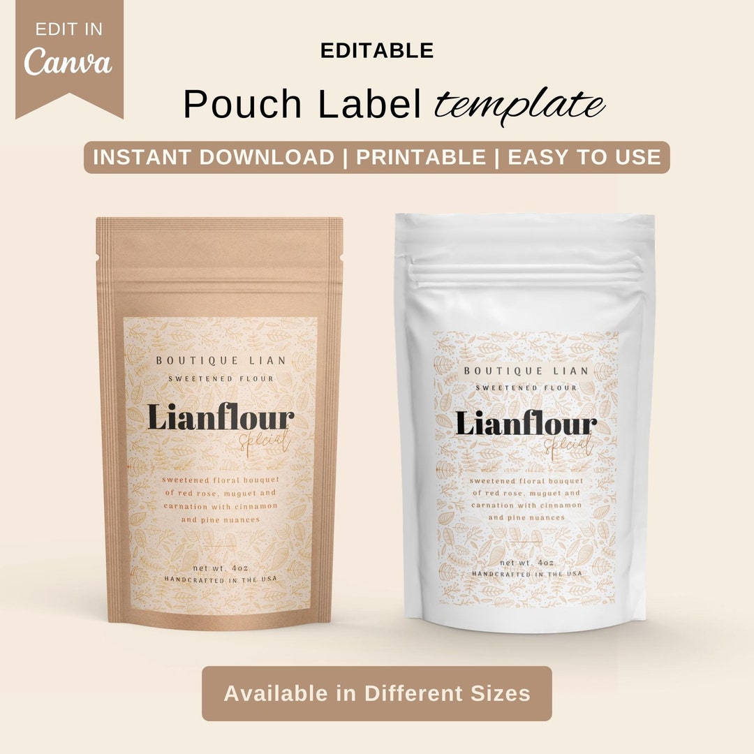 Editable Canva Pouch Label Template Pouch Bag Label Modern - Etsy Portugal
