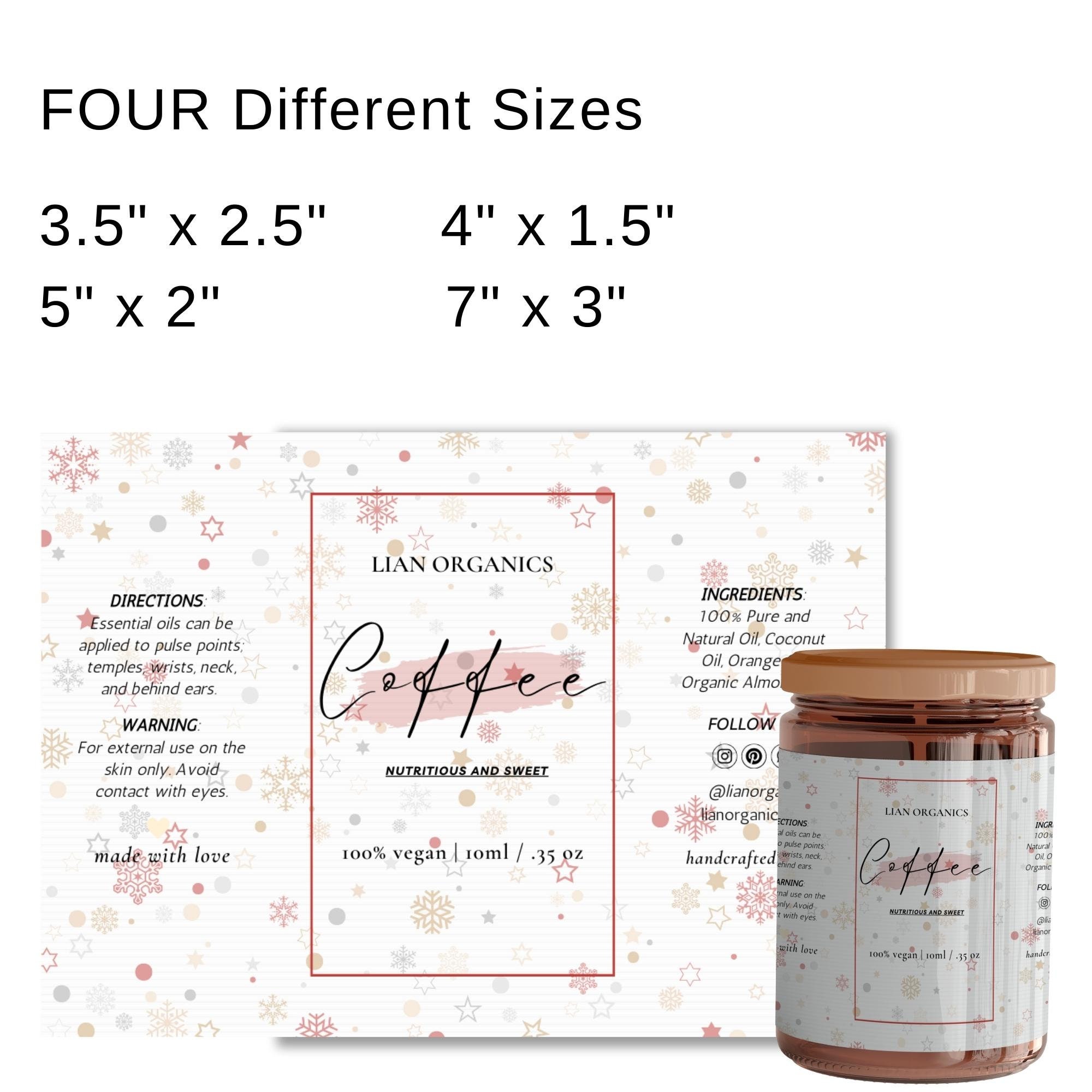 Printable Coffee Cup Label Template, Cream Jar Label Template for Canva ...
