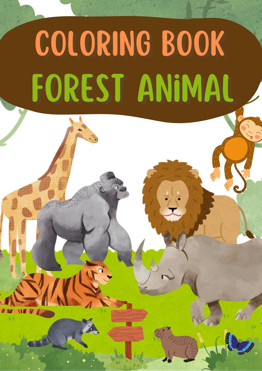 COLORING BOOK; Forest Animals - Etsy