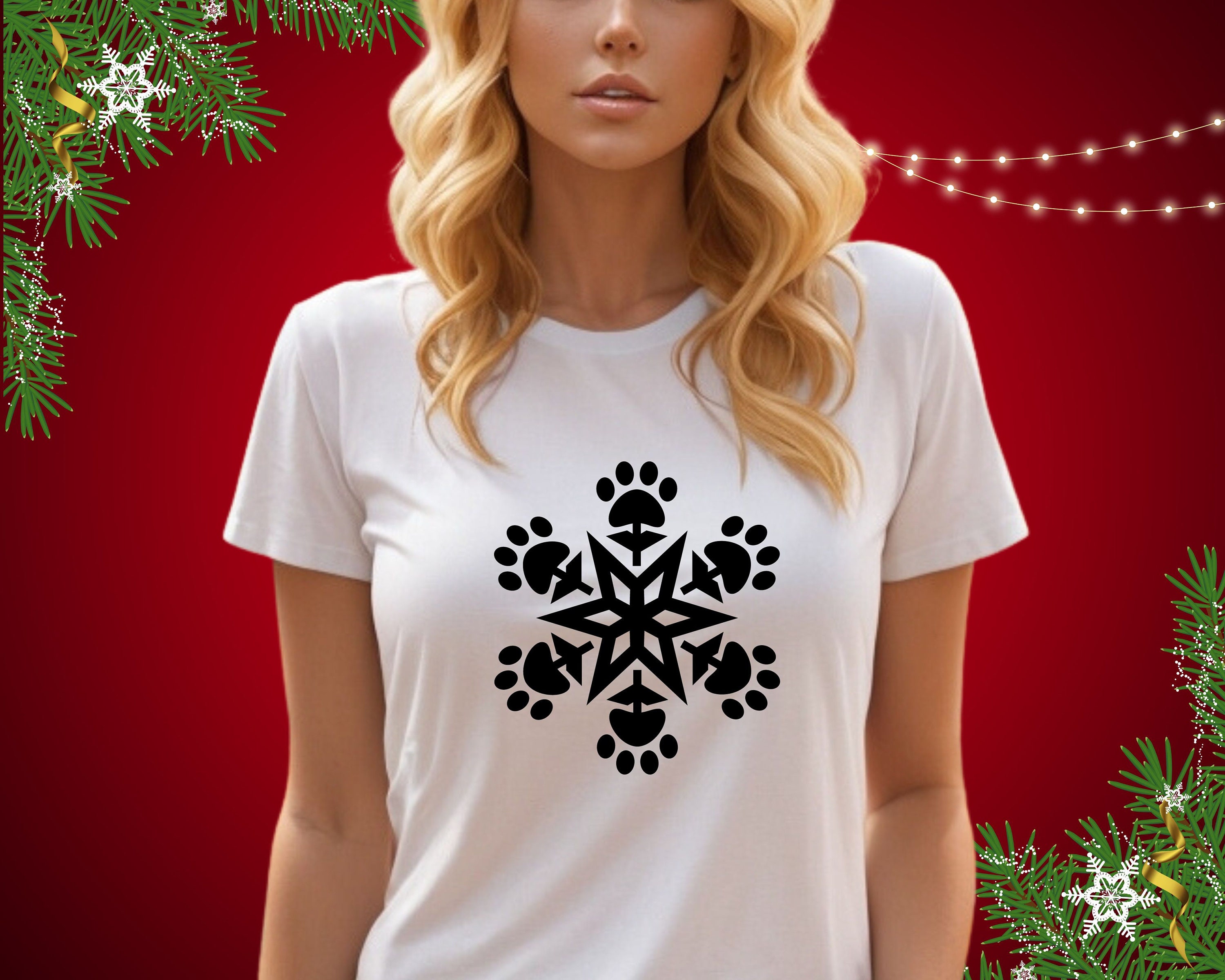 Snowflakes With Paw Svg Bundle, Snowflakes Svg, Paw Dog, Christmas Svg ...