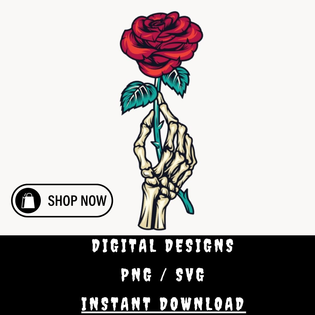 Skeleton Hand Rose Svg Hands Death Svg Skull Rose Svg Png - Etsy Australia