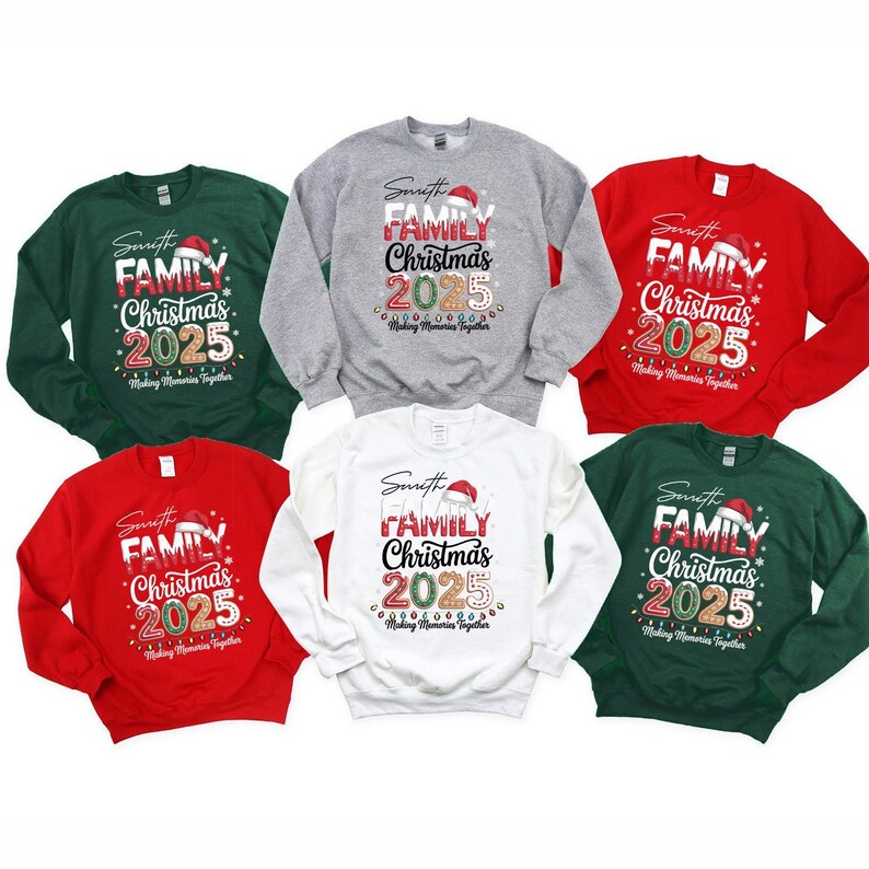 Custom Christmas T-shirt and Sweatshirt: Personalized Family Holiday ...