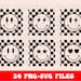 Checkered Happy Face SVG and PNG: Retro Lightning Bolt Design - Etsy