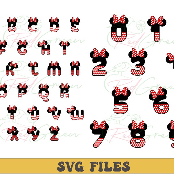 Mickey Mouse Font & Numbers - Etsy Canada