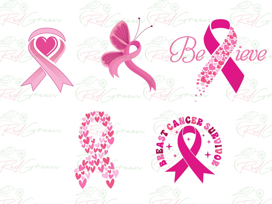 Pink Ribbon Breast Cancer Awareness SVG PNG (digital File) - Etsy