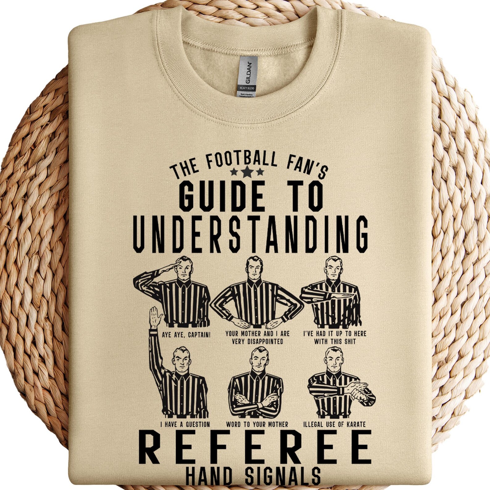 Funny Football Referee Hand Signals Shirt: Sarcastic Football Fan Gift ...