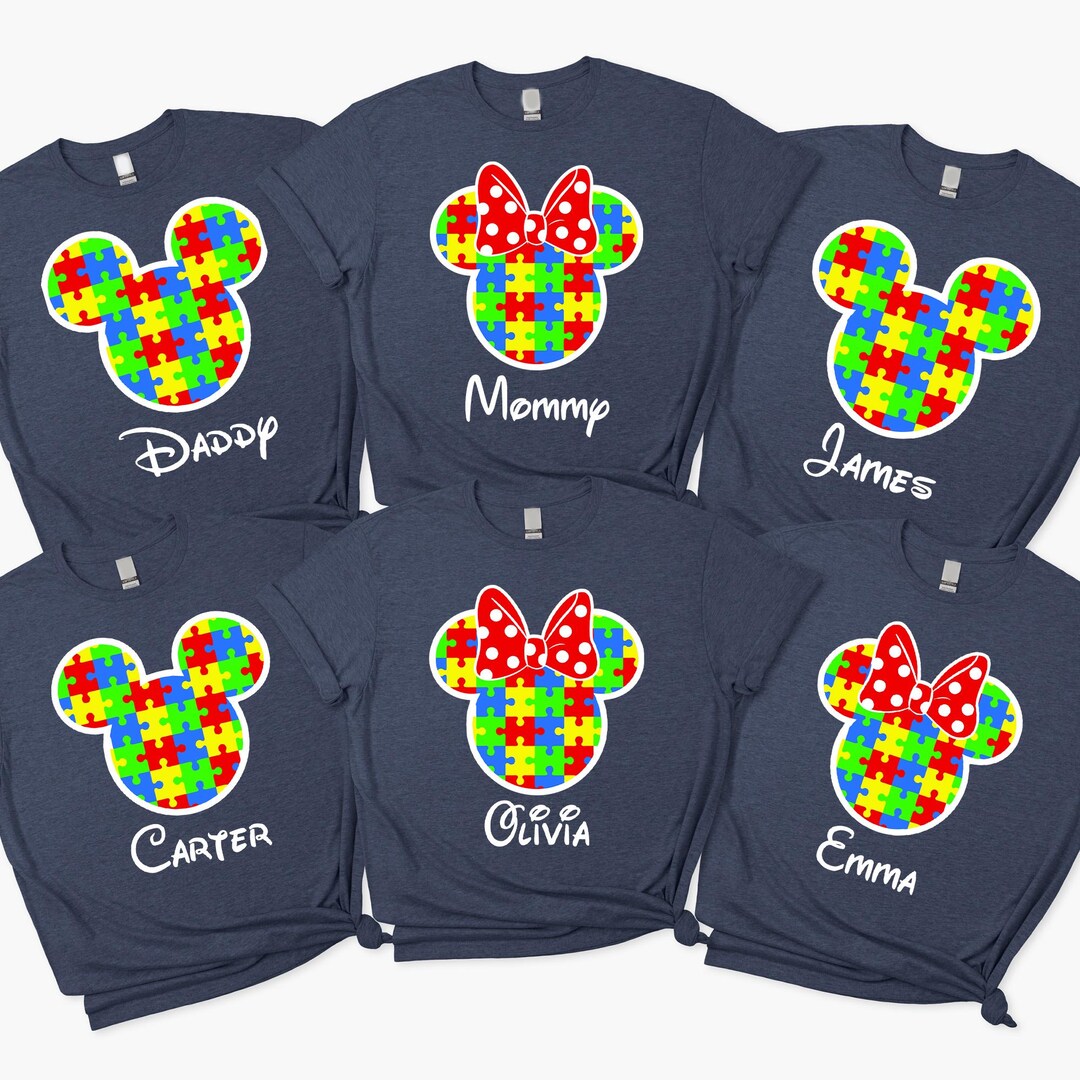 Custom Disney Autism Awareness Shirt, Mickey Minnie Autism T-shirt ...