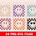 Checkered Happy Face SVG and PNG: Retro Lightning Bolt Design - Etsy