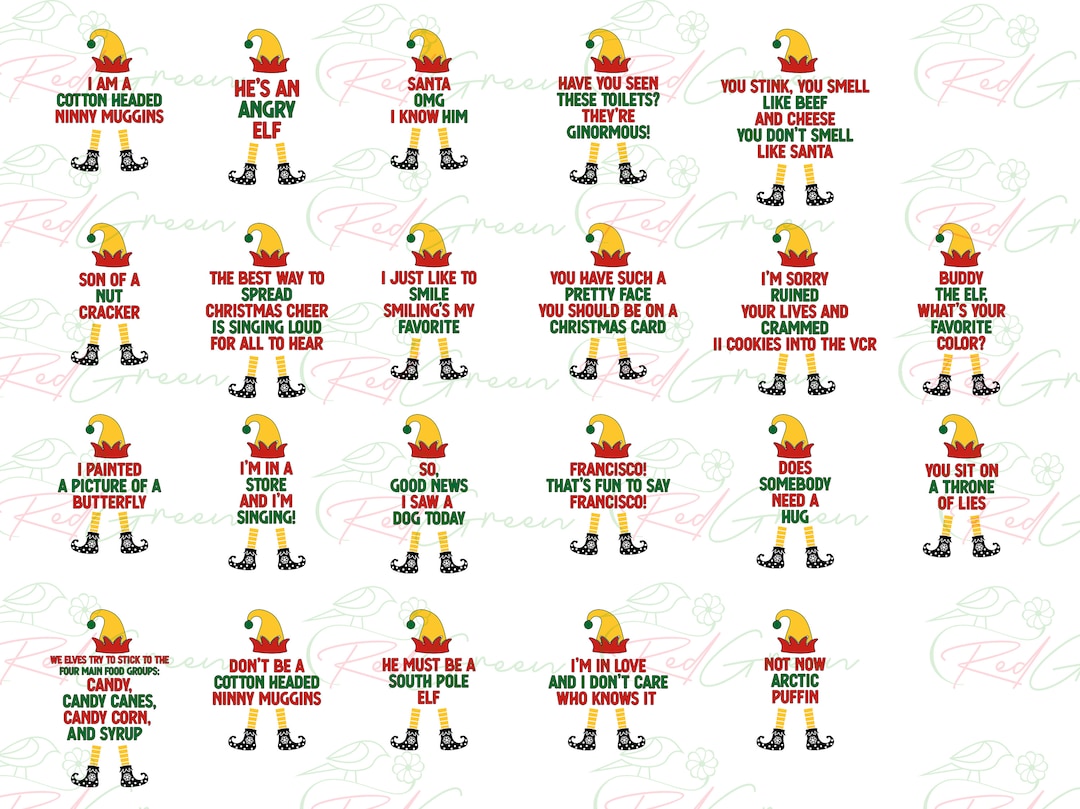 Buddy the Elf Movie Quotes SVG PNG Bundle (digital Download) - Etsy
