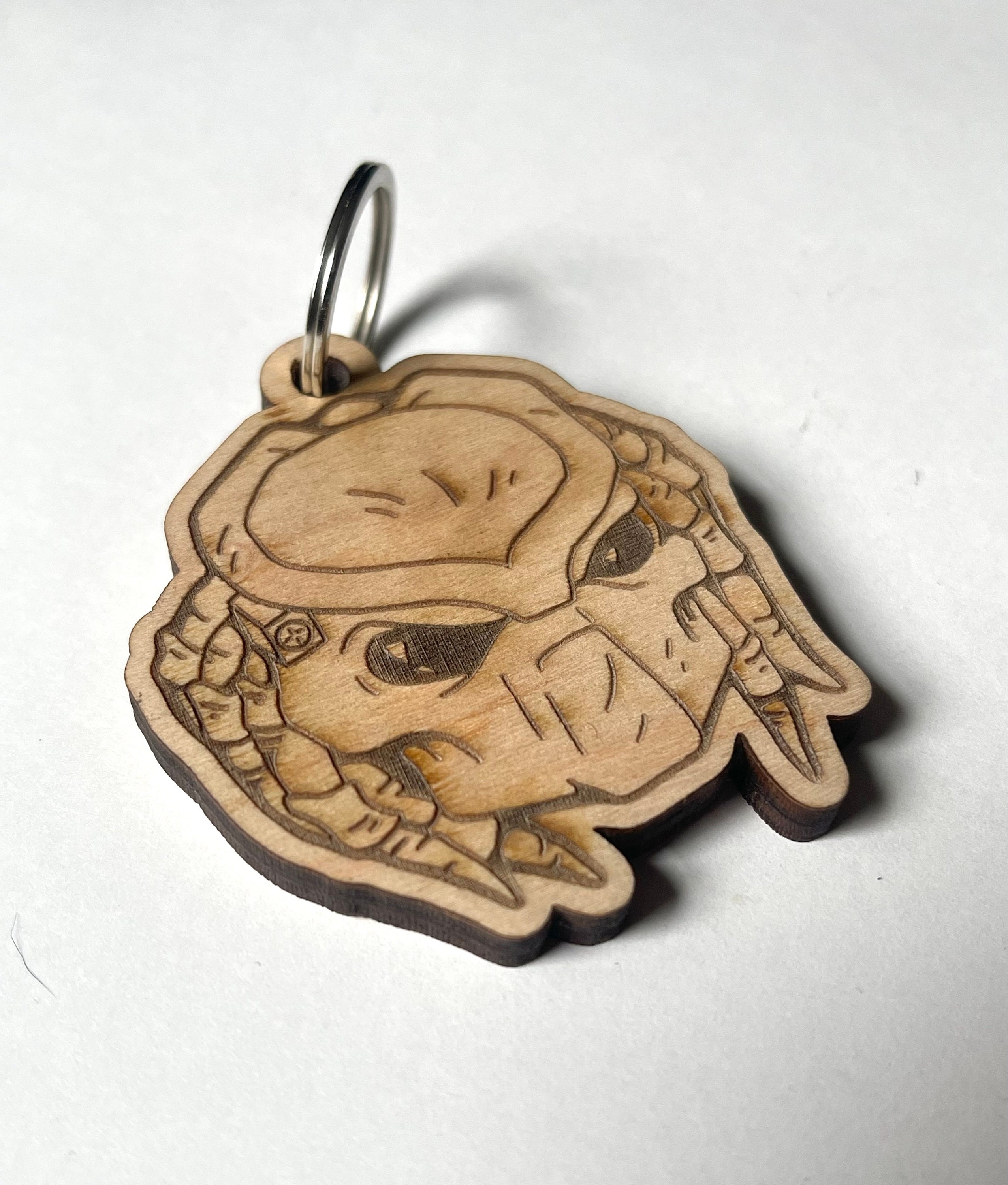 Predator Keychain - Laser Engraved Horror Genre Custom Wood Art - Etsy