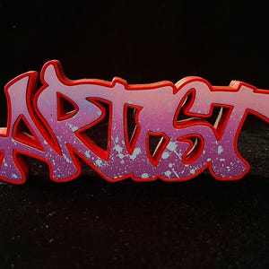 Freestanding Graffiti Wood Word Art - "artist" - Custom Airbrushed Desk ...