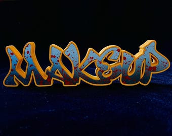 Freestanding Graffiti Wood Word Art - "artist" - Custom Airbrushed Desk ...
