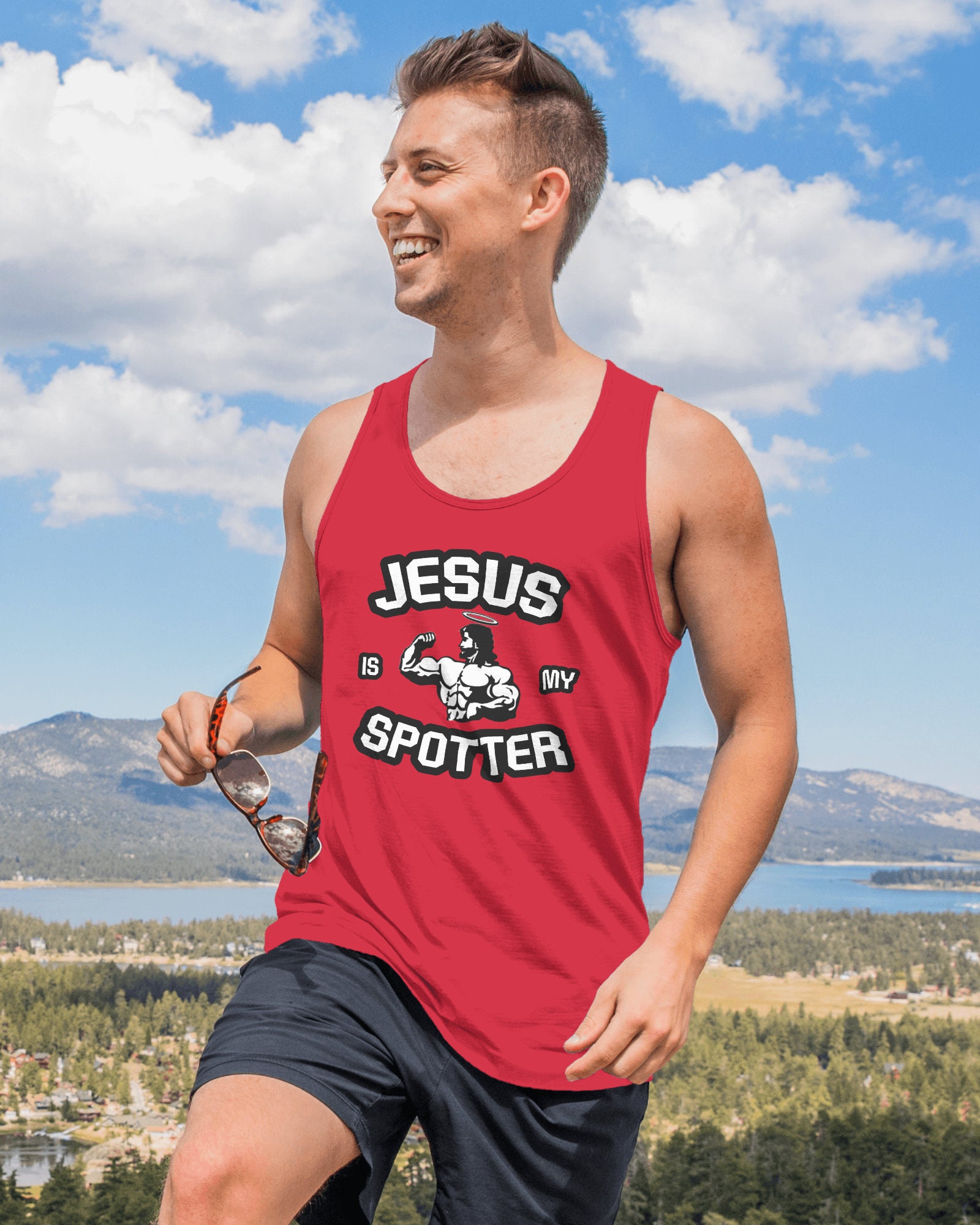 Jesus is My Spotter Tshirt Gift for Bodybuilder Heavy Duty Shirt for ...