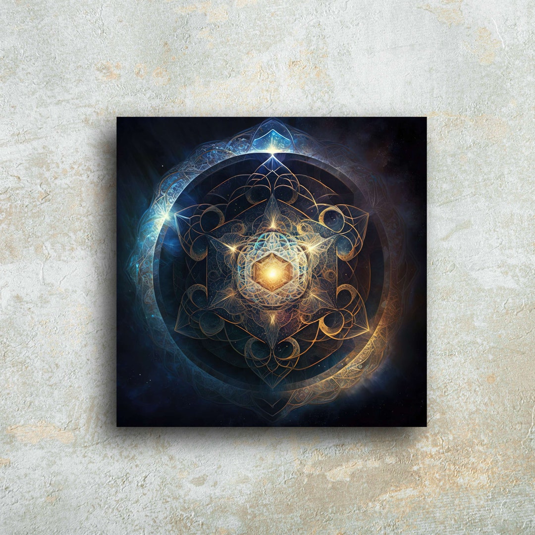 Sacred Geometry Art Modern Tempered Glass Wall Hanging Decor Art Life ...