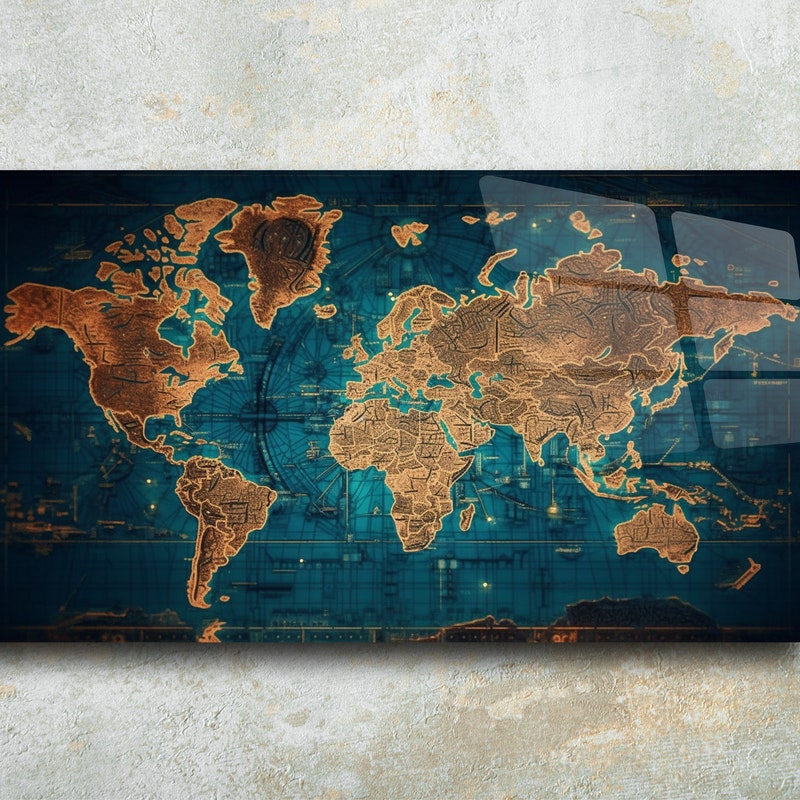 Abstract World Map - Etsy