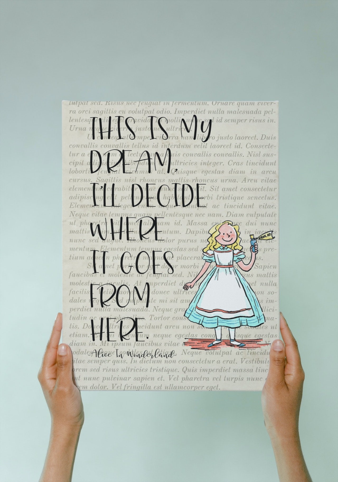 Alice in Wonderland Quote Wall Decor , Motivational Wall Art , Movie ...