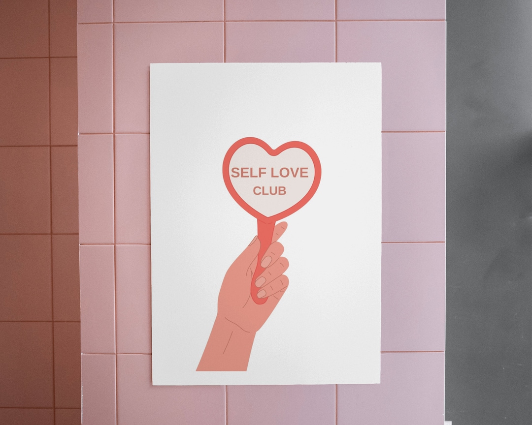 Arte mural de amor propio, arte mural digital, arte mural imprimible ...