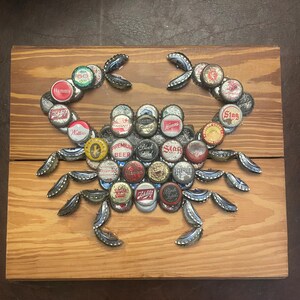 Upcycled Vintage Beer Bottle Cap Crab Art - Etsy