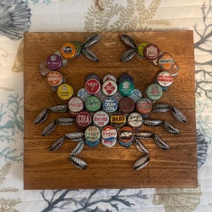 Upcycled Vintage Beer Bottle Cap Crab Art - Etsy