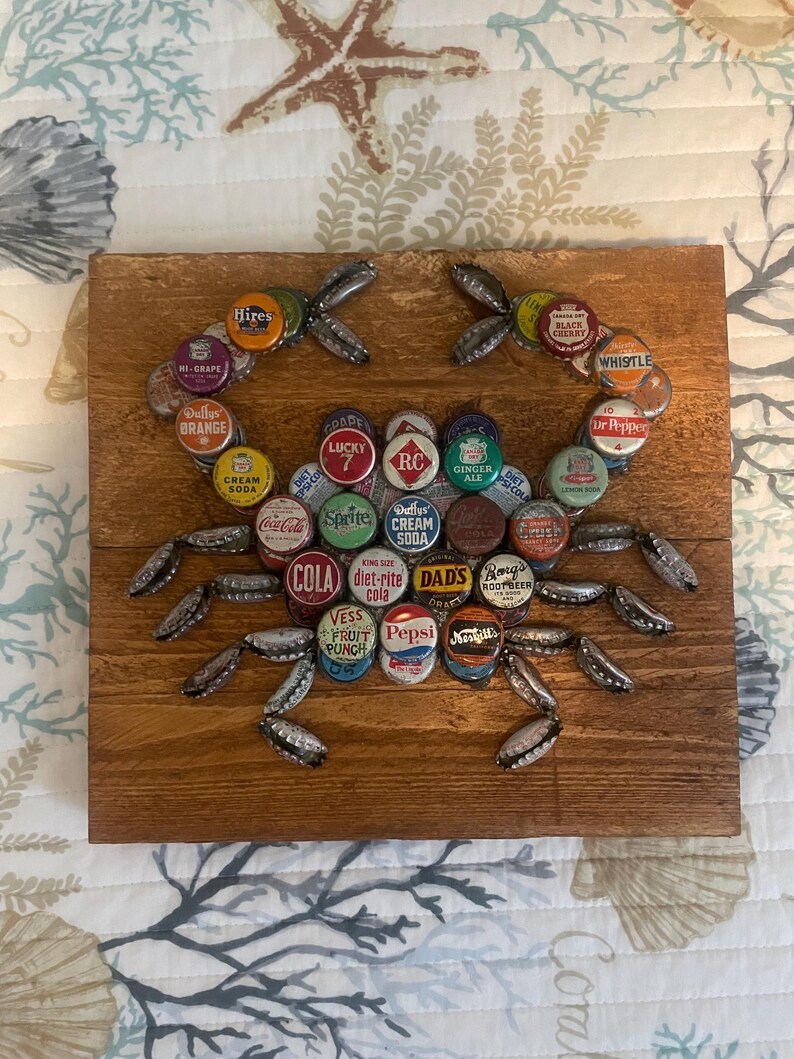 Upcycled Vintage Beer Bottle Cap Crab Art - Etsy