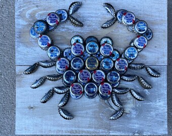 Upcycled Vintage Beer Bottle Cap Crab Art - Etsy
