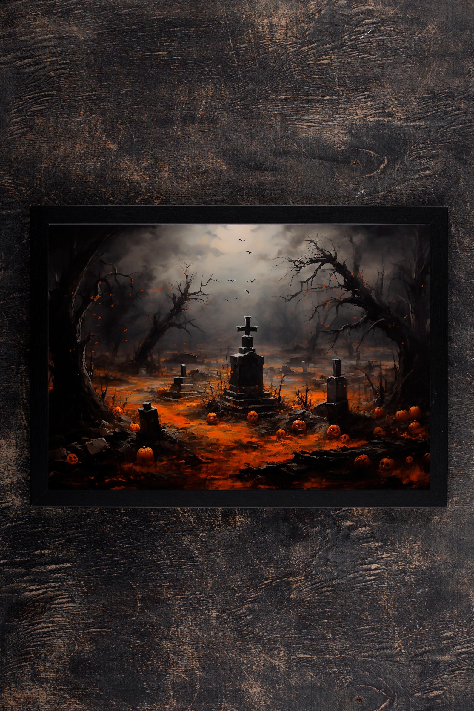 Haunted Graveyard Halloween Decor Spooky October Cemetery - Etsy