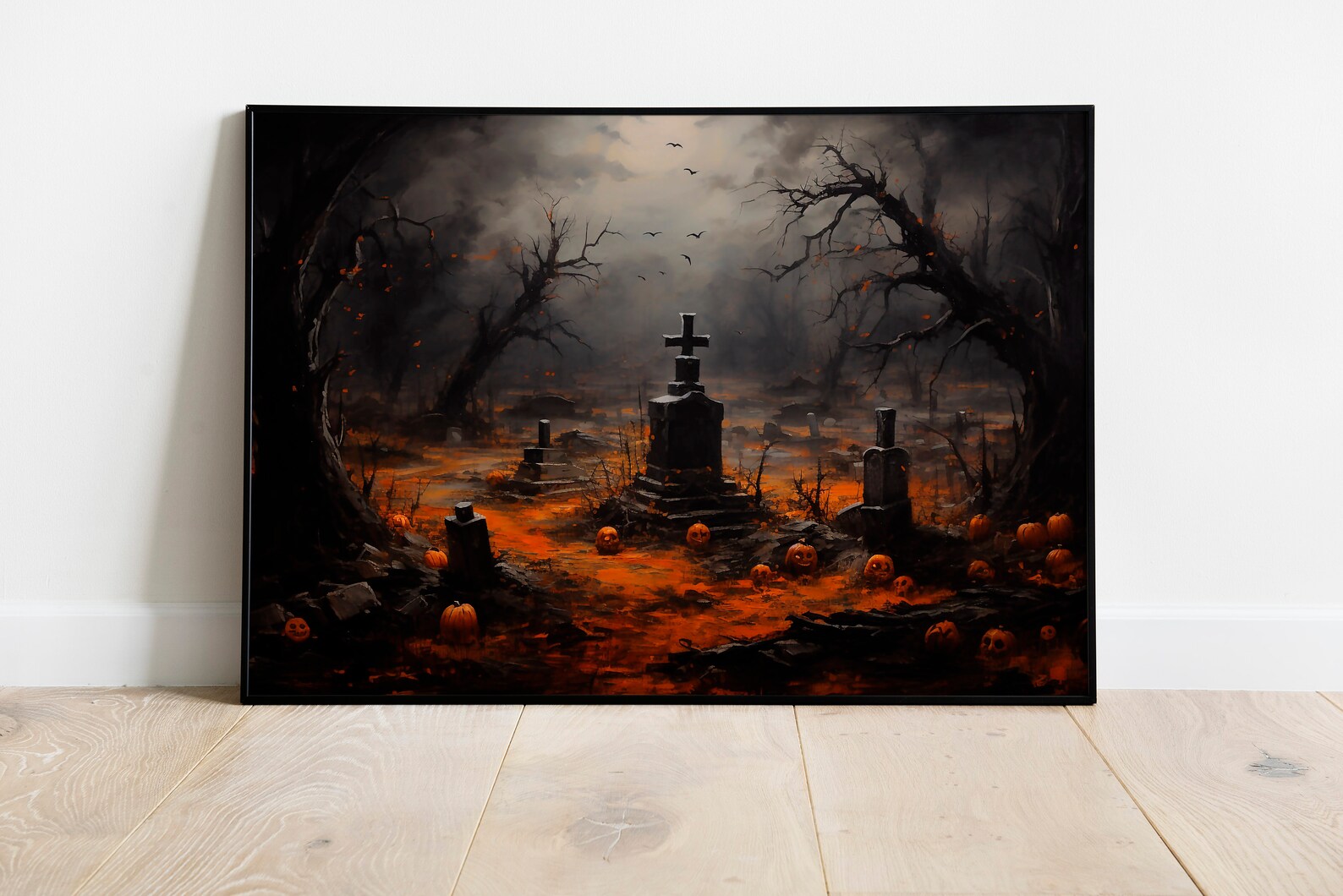 Haunted Graveyard Halloween Decor Spooky October Cemetery - Etsy