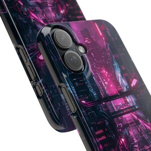 Cyberpunk Futuristic Phone Case Cityscape Cyber Cover for iPhone 16, 15 ...