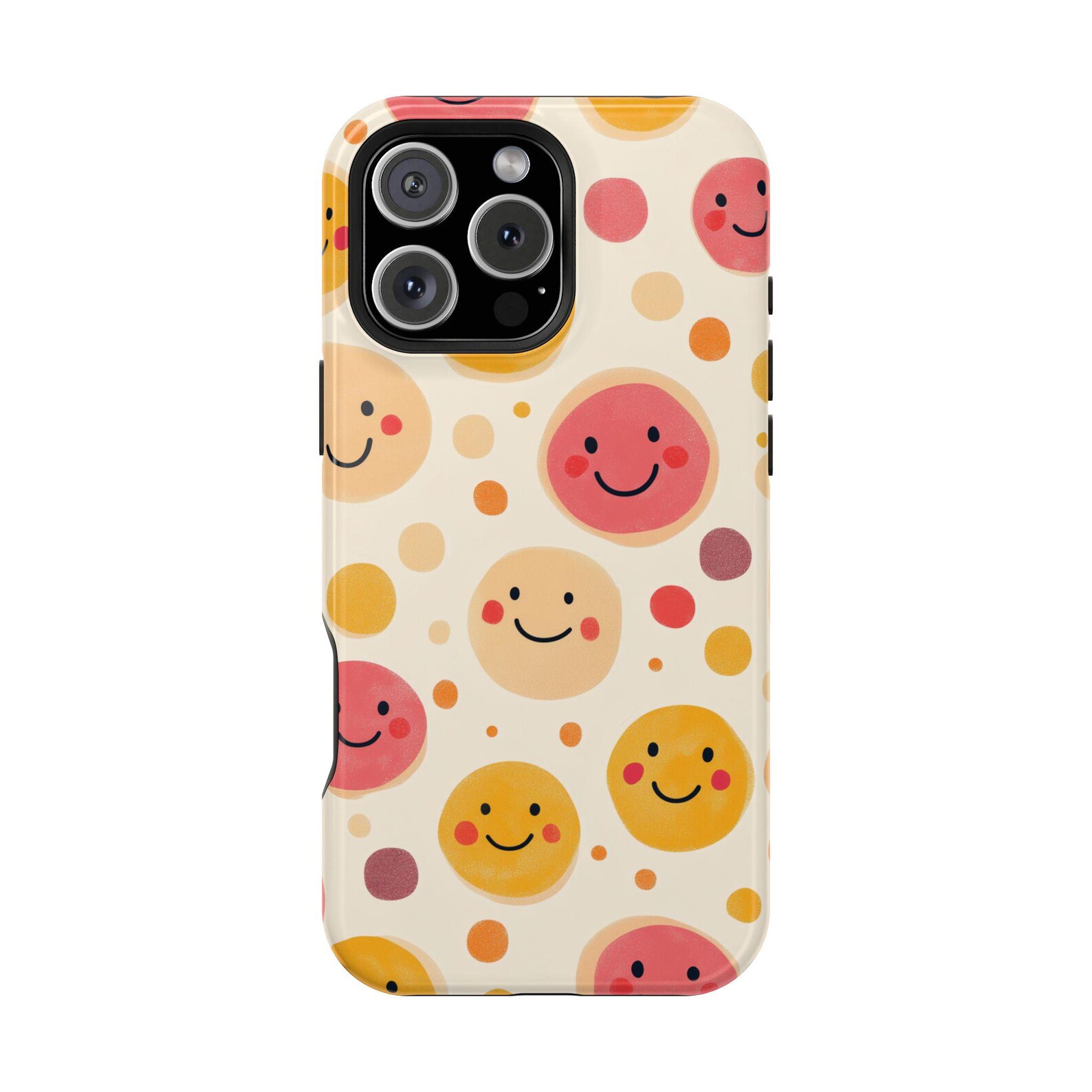 Smiley Face Phone Case Cute Happy Cover for iPhone 16, 15, 14, 13, 12 ...