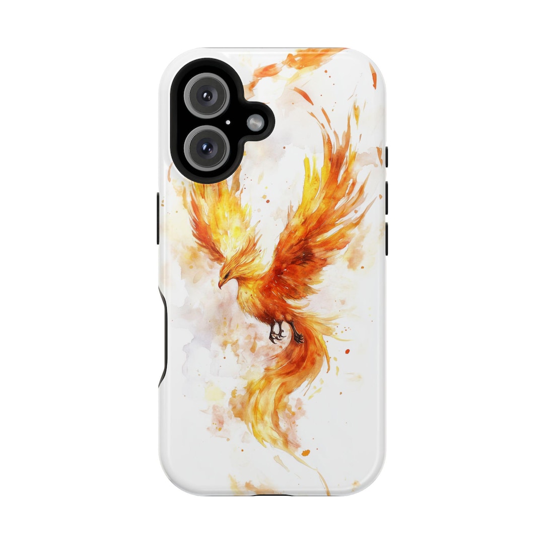 Golden Phoenix Phone Case Fire Bird Cover for iPhone 16, 15, 14, 13 ...