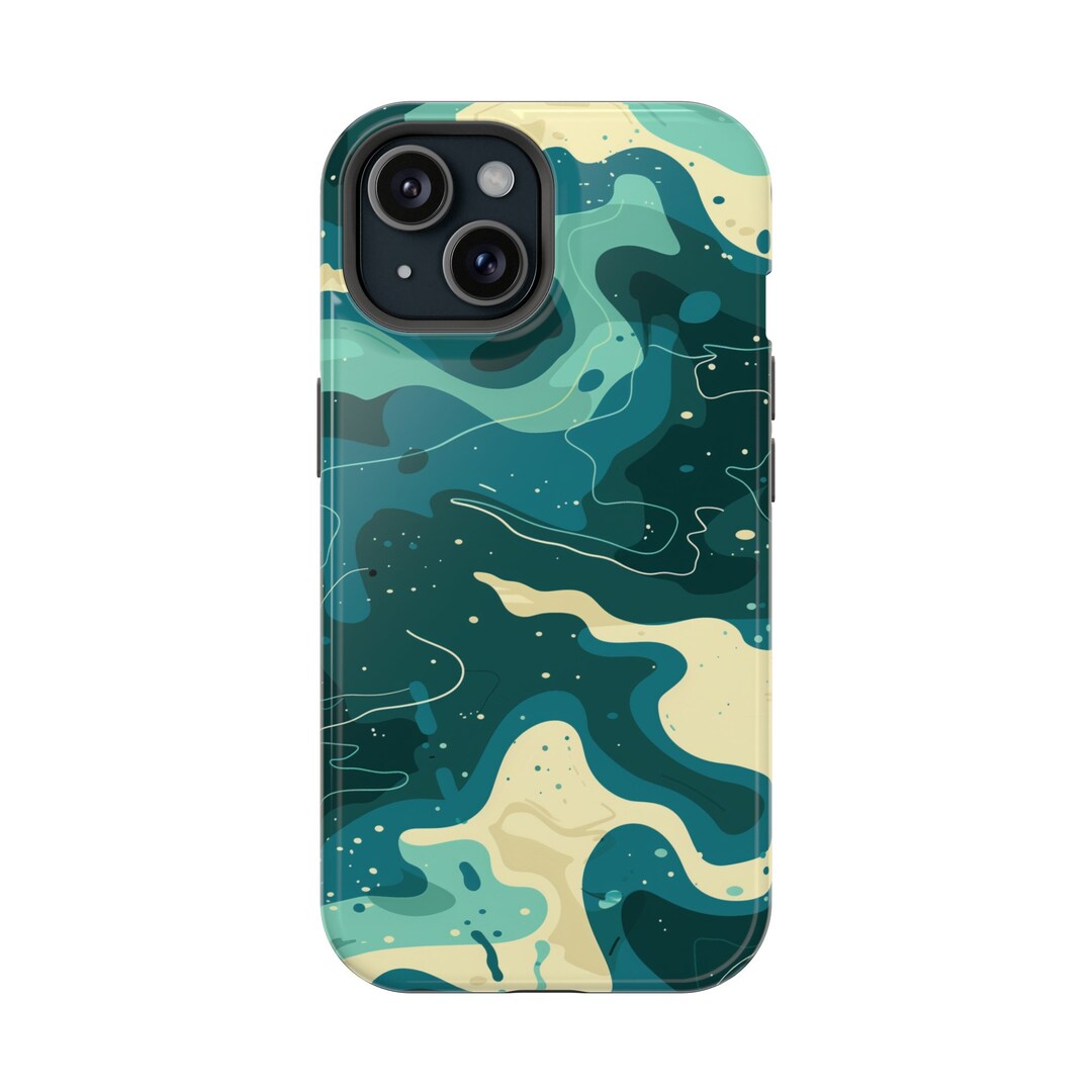 Water Pattern Waves Illustration Minimalist Artwork Warm Blue Summer ...