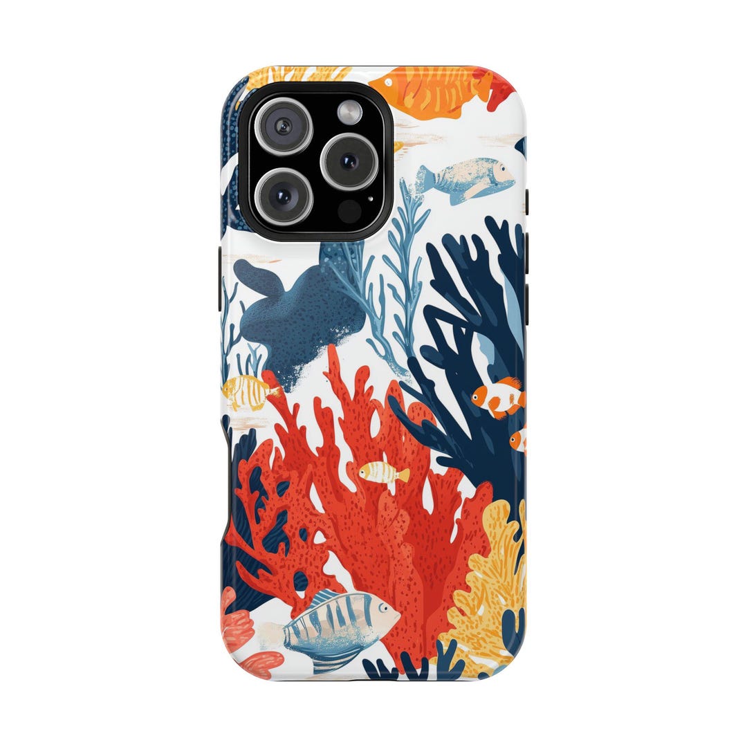 Underwater Phone Case Fish Corals Cover for iPhone 16, 15, 14, 13, 12 ...
