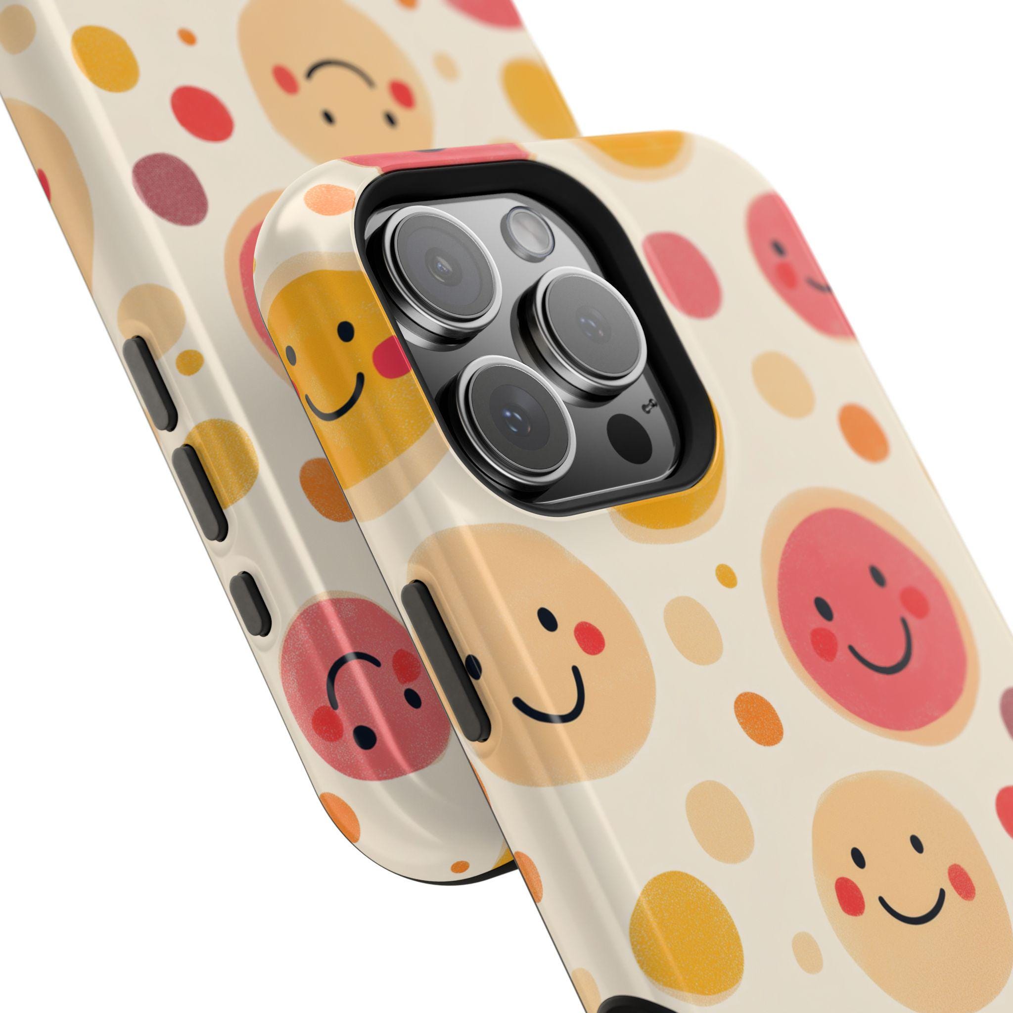 Smiley Face Phone Case Cute Happy Cover for iPhone 16, 15, 14, 13, 12 ...