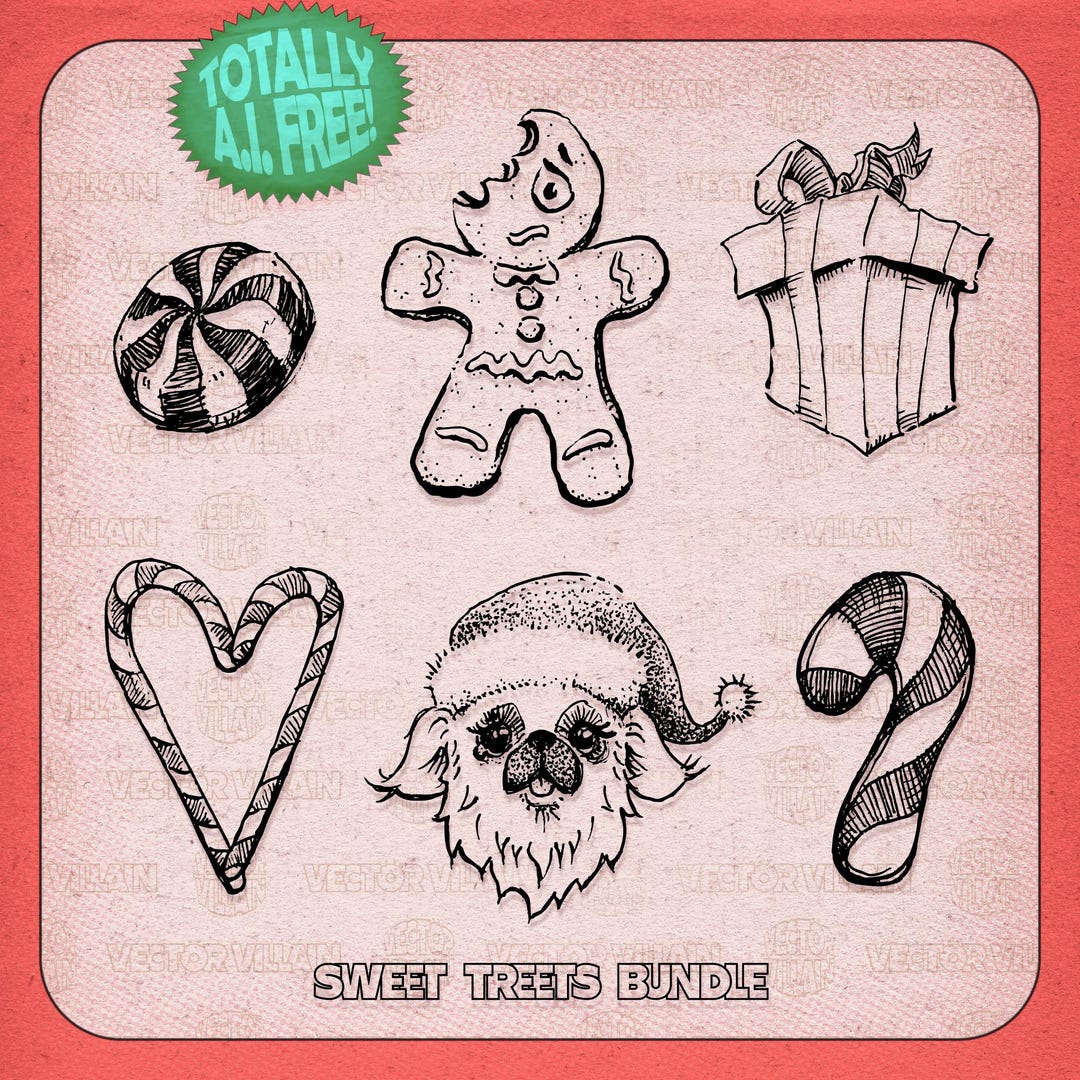 SWEET TREETS SVG Bundle | 6 Sweet Treat Holiday Christmas Doodles ...