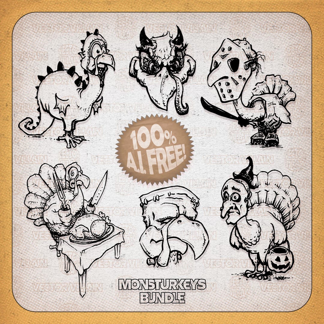 Monsturkeys SVG Bundle | 6 Scary Turkeys Thanksgiving Clipart Svg ...