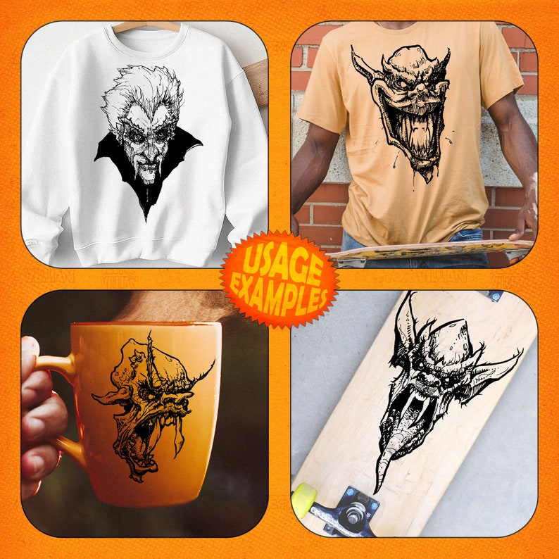 VAMPIRES SVG Bundle | 7 Vampire Characters Halloween Clipart Svg Vector ...