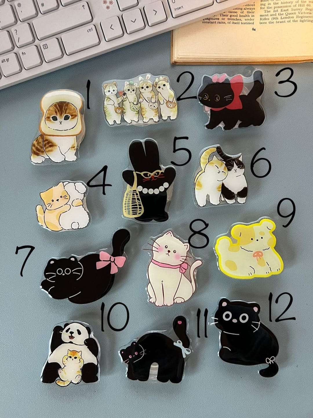 RESTOCKED MAGNETIC OPTIONS Cute Cartoon Cat Kitten Phone Grip Phone ...