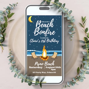 Beach Bonfire Text Invite - Etsy
