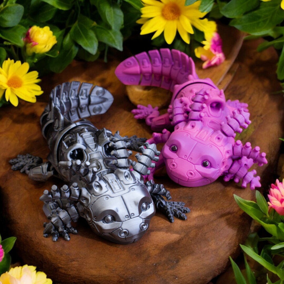 Robot Axolotl Fidget Toy: 3D Printed Articulated Desk Toy - Etsy