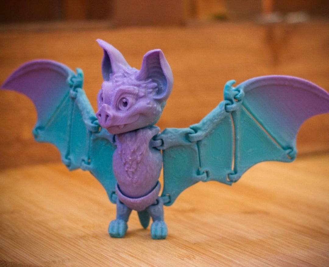 Flexi Bat, Articulated Bat, 3D Printed Bat, Halloween Home Decor, Magic ...