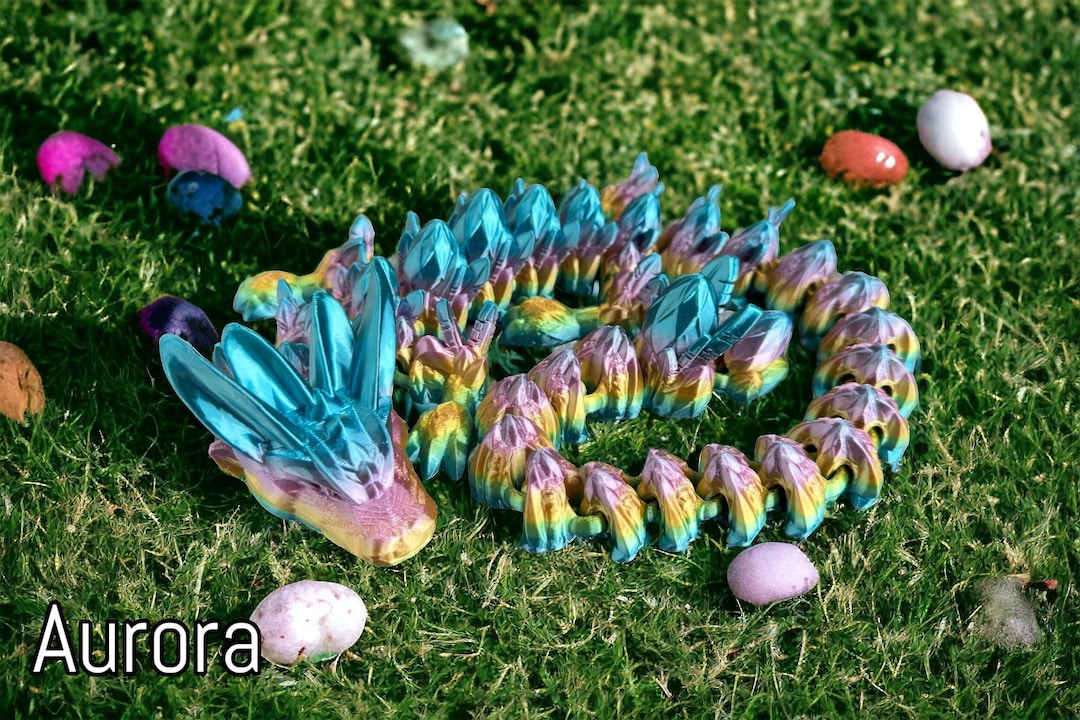 3D Printed Articulated Easter Dragon, Easter Egg Dragon Sensory Toy ...