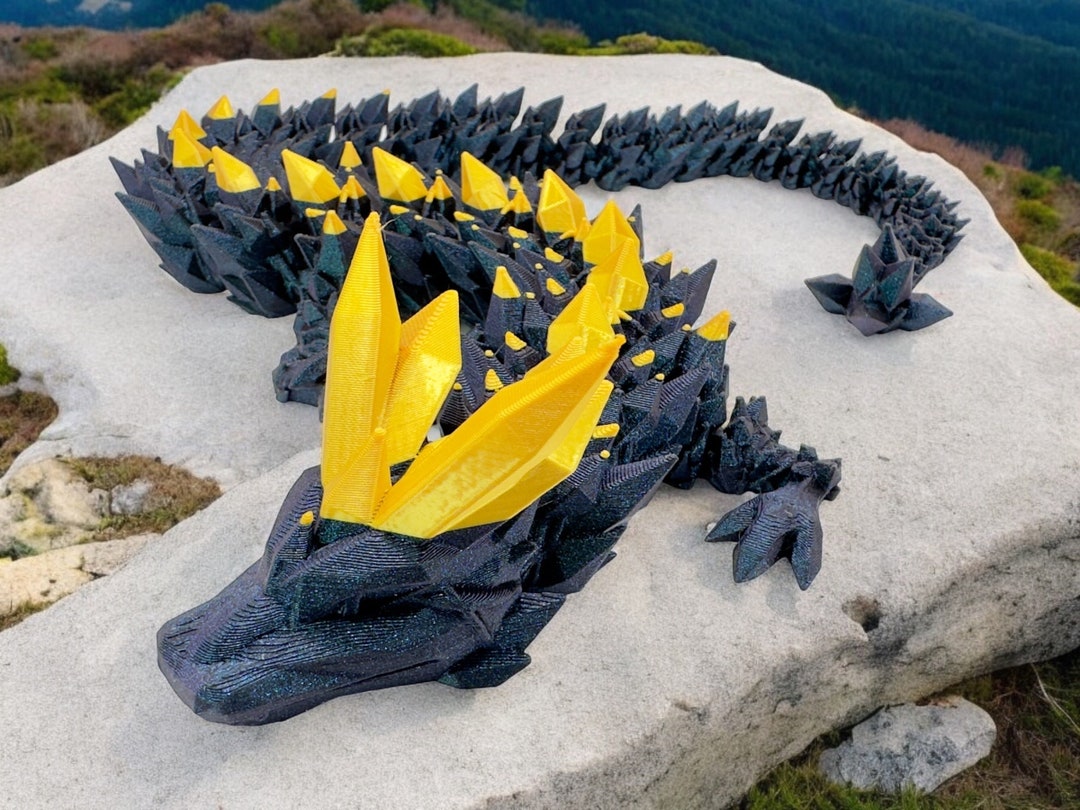 3D Printed Dragon, Crystal Dragon 3D Printed, Fully Articulated Dragon ...