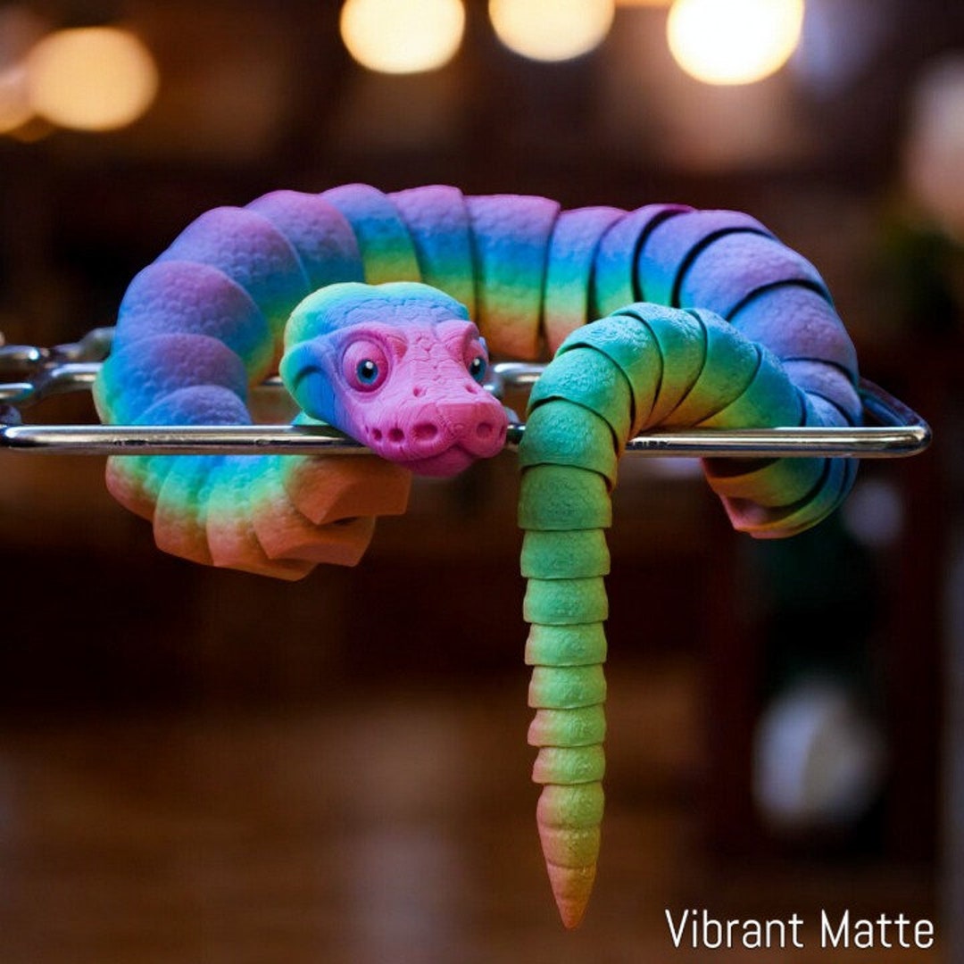3d Printed Ball Python Fidget Toy, Articulated Snake Desk Toy, Sensory ...