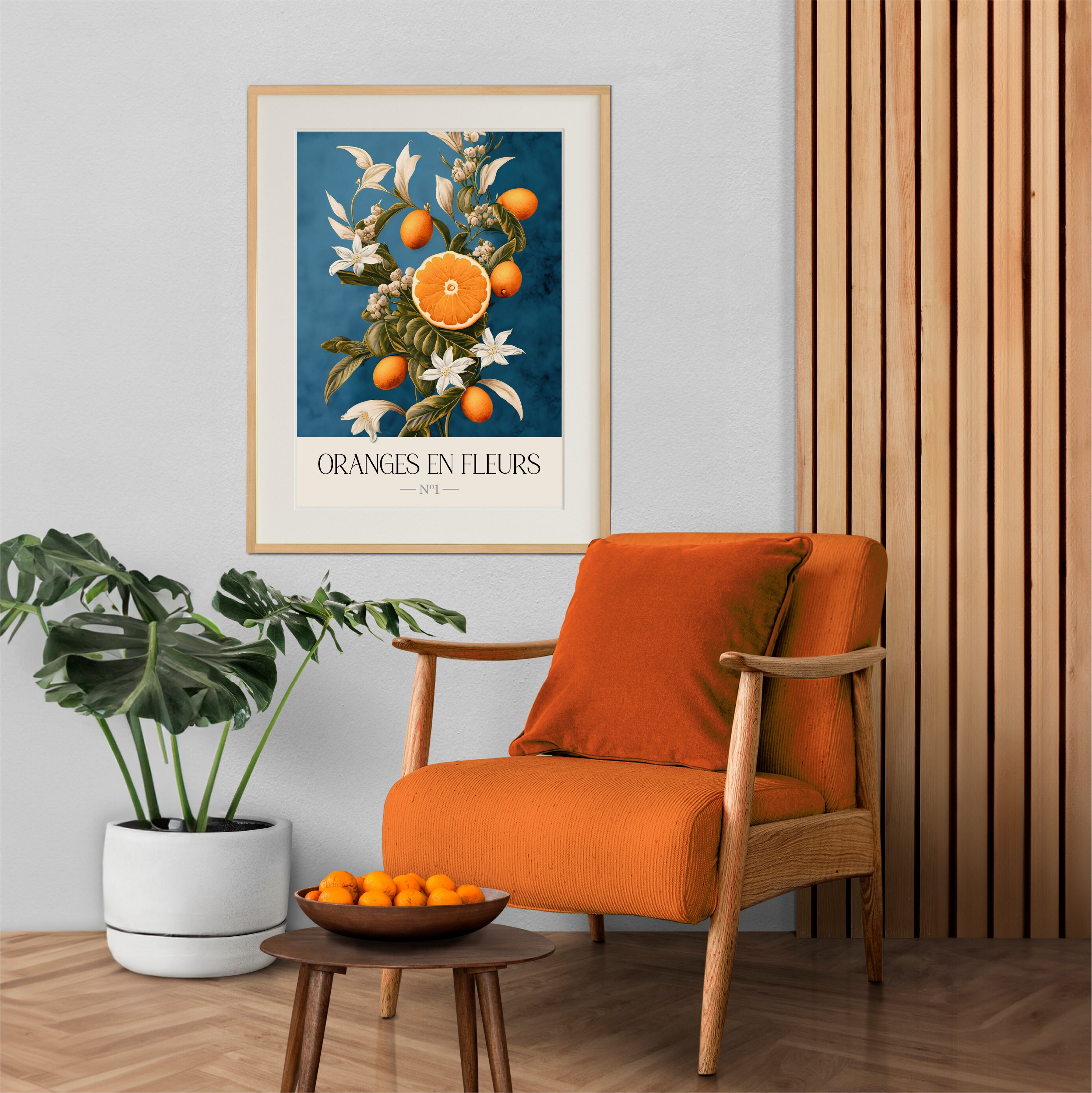 Orange Tree in Bloom Printable Wall Art, French Botanical Citrus Tree ...