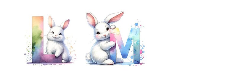 Bunny Alphabet Clip Art, Kindergarten ABC (digital Download) - Etsy